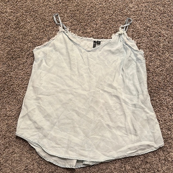 Versona | Tops | Versona Brand Light Blue Unraveled Edges At Top Of ...